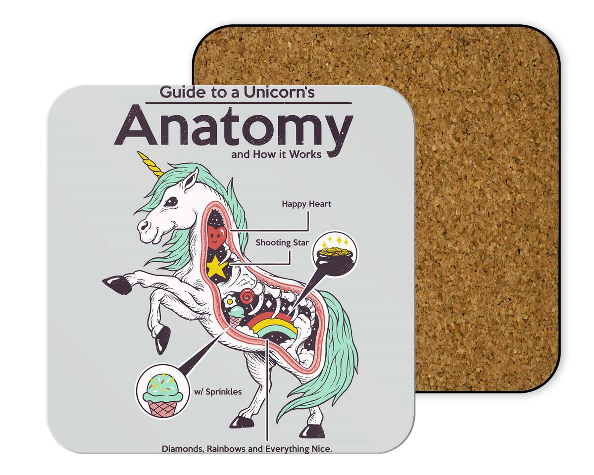 Anatomy Of A Unicorn Coasters - Coasters | Nurd Tyme — Nurdtyme LLC