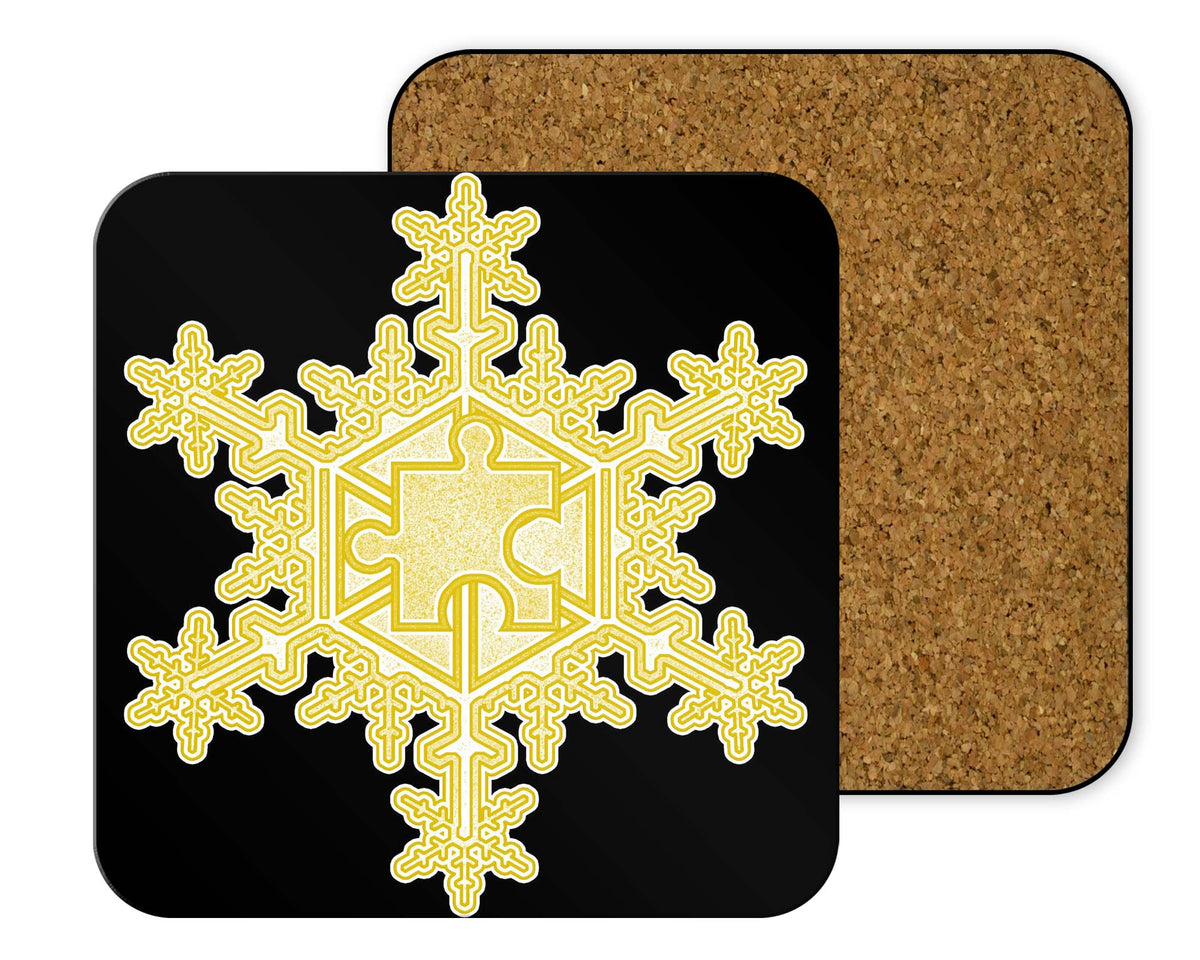 gold snowflake coasters