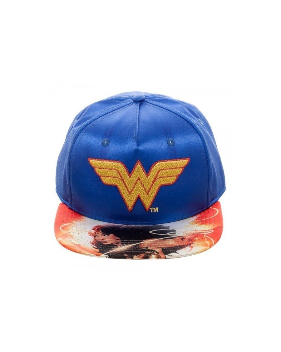 DC Comics Wonder Woman Satin Snapback Baseball Hat Blue - Hats | Nurd ...