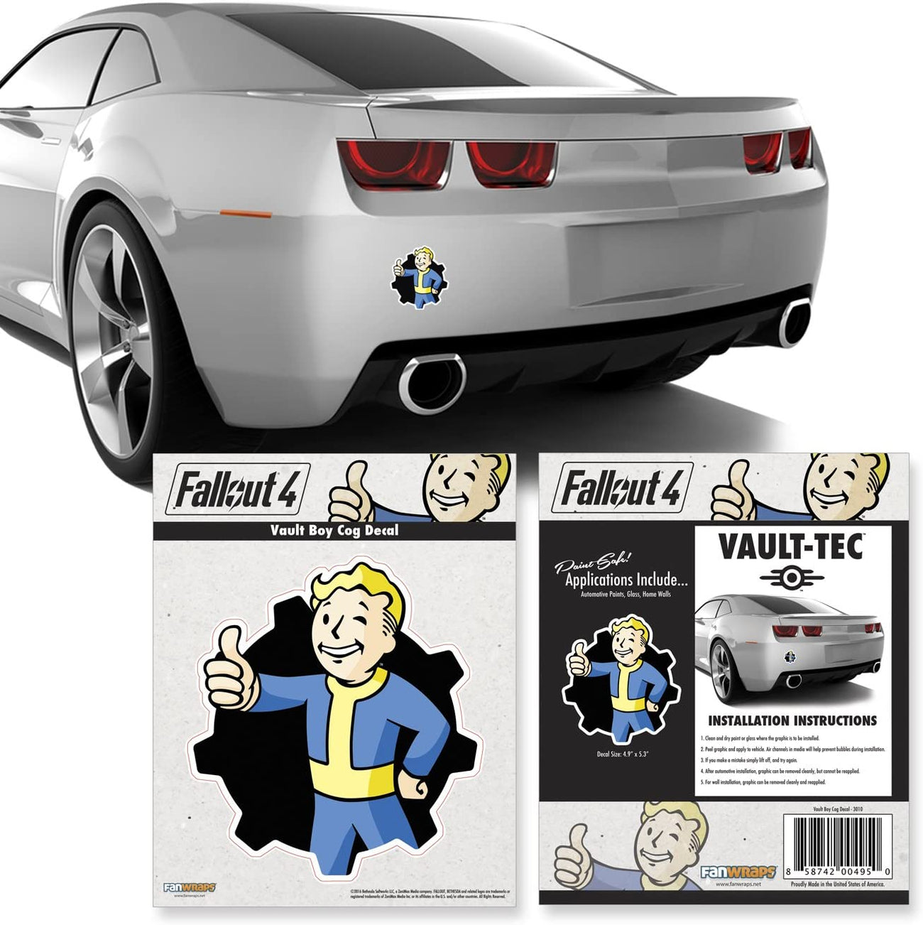 Fallout Vault Boy Cog Vinyl Decal - Misc | Nurd Tyme — Nurdtyme LLC