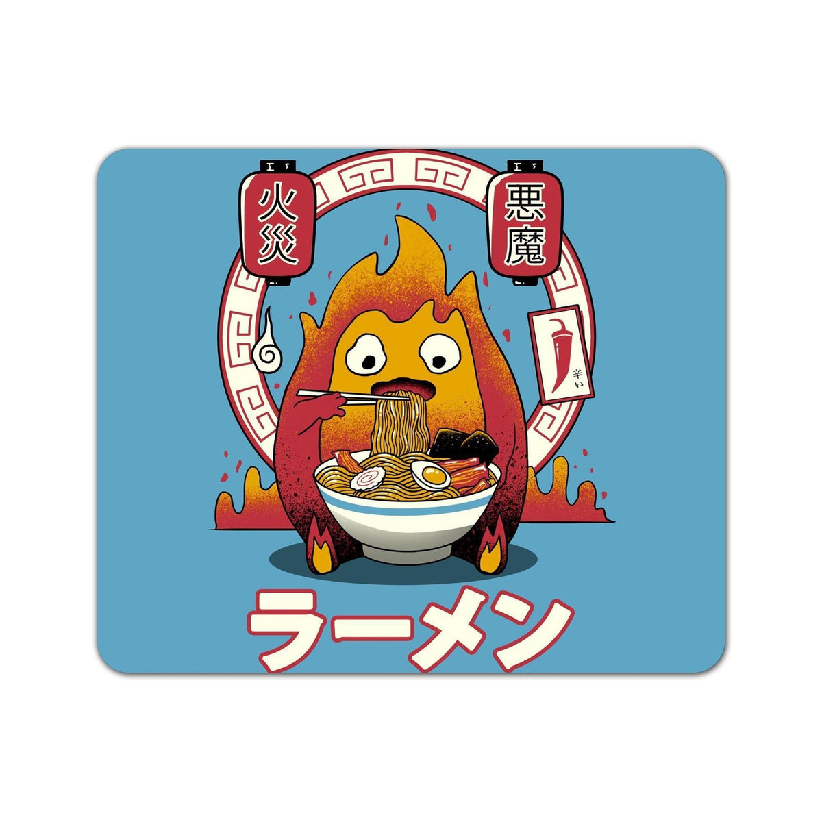 Fire Demon Ramen Mouse Pad - Mousepad | Nurd Tyme — Nurdtyme LLC