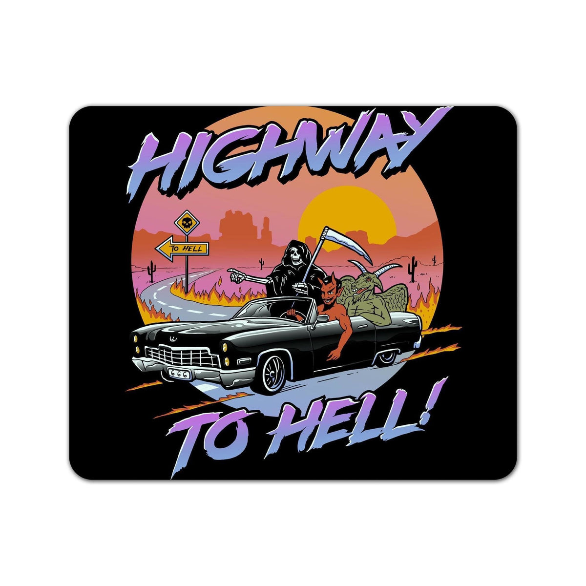 Highway To Hell Mouse Pad - Mousepad | Nurd Tyme — Nurdtyme LLC