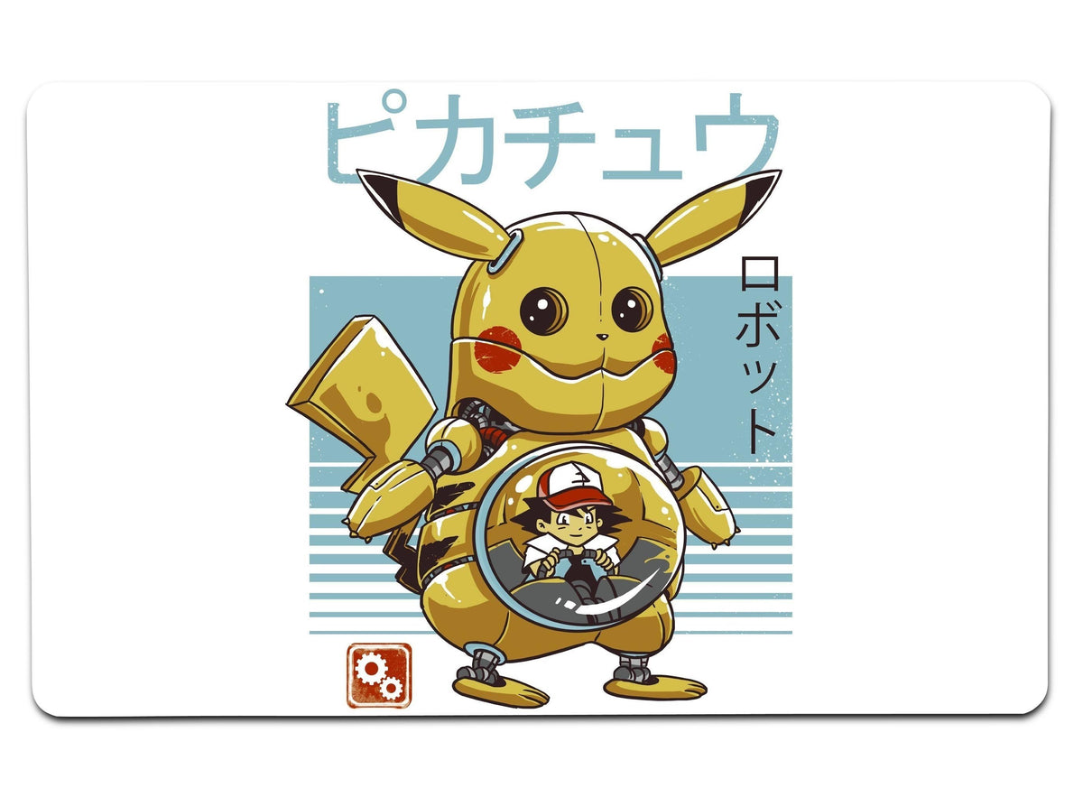 Pikabot White Large Mouse Pad - Large Mouse Pad | Nurd Tyme — Nurdtyme LLC