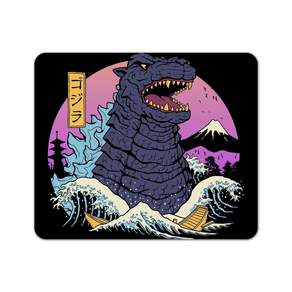 Rad Zilla Wave Mouse Pad - Mousepad | Nurd Tyme — Nurdtyme LLC