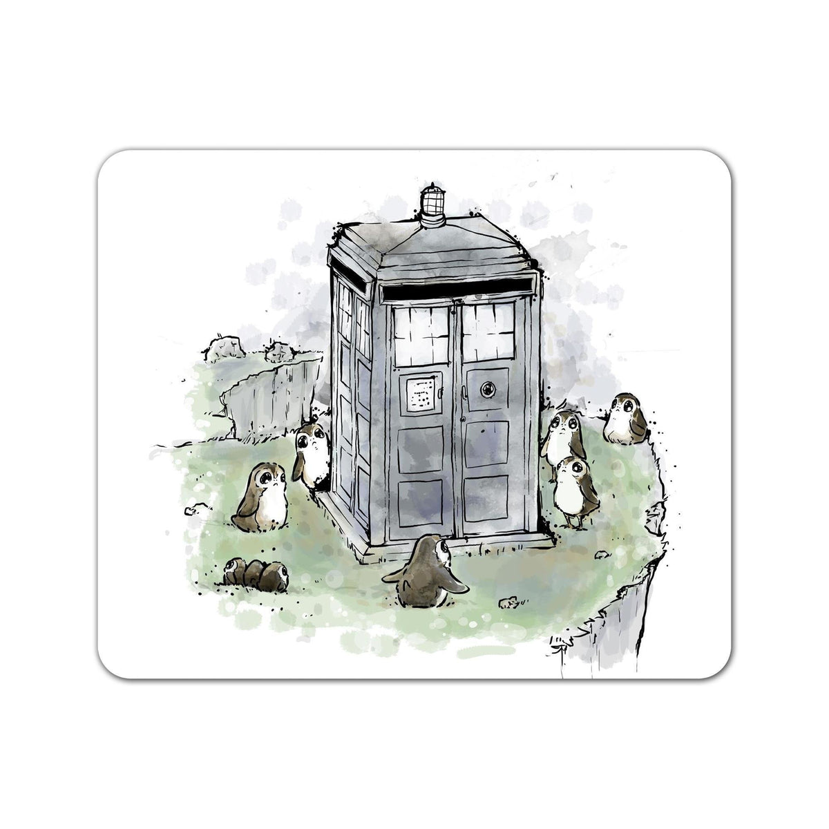 Tardis In Jedi Island Mouse Pad - Mousepad | Nurd Tyme — Nurdtyme LLC